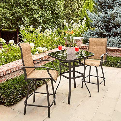 Homall Bar Height Patio Set 2 Swivel Bar Stools and Bar Table