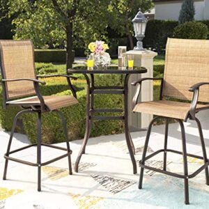 Homall Bar Height Patio Set 2 Swivel Bar Stools and Bar Table