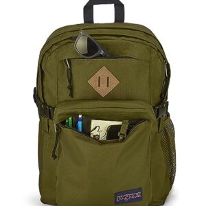 JanSport Main Campus Backpack - Travel, or Work Bookbag w 15-Inch Laptop Sleeve and Dual Water Bottle Pockets, Army Green