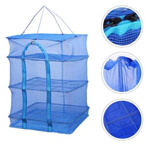 BESPORTBLE Drying Net Basket Herb Drying Rack Net 3 Layer Herb Dryer Black Mesh Hanging Dryer Rack with Zipper for Tea Food Fish Dehydrator 65cm Flower Drying Net