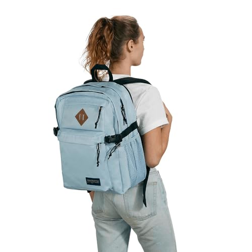 JanSport Main Campus Backpack - Travel, or Work Bookbag w 15-Inch Laptop Sleeve and Dual Water Bottle Pockets, Blue Dusk