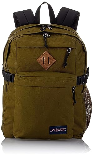 JanSport Main Campus Backpack - Travel, or Work Bookbag w 15-Inch Laptop Sleeve and Dual Water Bottle Pockets, Army Green