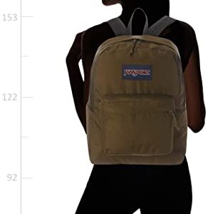 JanSport Superbreak Plus Backpack - Work, Travel, or Laptop Bookbag with Water Bottle Pocket, Army Green