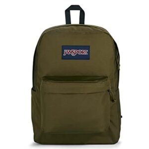 JanSport Superbreak Plus Backpack - Work, Travel, or Laptop Bookbag with Water Bottle Pocket, Army Green