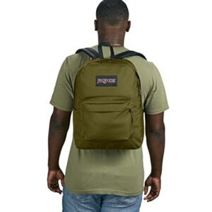 JanSport Superbreak Plus Backpack - Work, Travel, or Laptop Bookbag with Water Bottle Pocket, Army Green