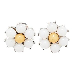 pura vida silver daisy gemstone earrings - sterling silver posts, stylish design - 1 pair