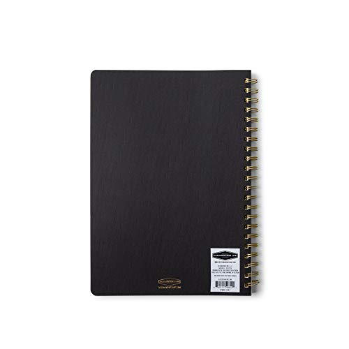 DesignWorks Ink A4-8.25" x 11.625" Black Textured Paper Notebook Journal with Gold Accents, Lined Pages, and Durable Spiral Binding for Work, Writing, Journaling