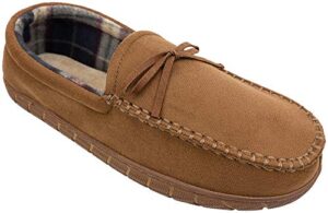 dockers men’s moccasin heritage slipper, dark tan, md men's size 7 to 8