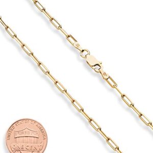 Miabella Solid 18K Gold Over Sterling Silver Italian 2.5mm Paperclip Link Chain Necklace for Women Men, 925 Made in Italy (20 Inches)