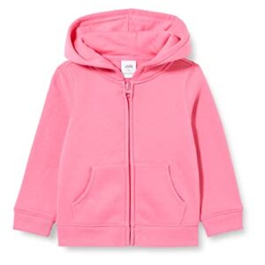 Amazon Essentials Girls' Fleece Zip-Up Hoodie Sweatshirt, Bright Pink, Medium