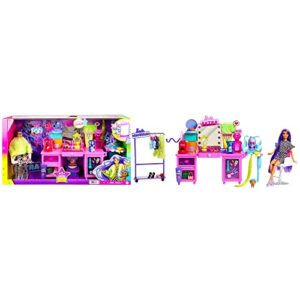 Barbie Extra Doll & Vanity Playset with Exclusive Doll, Pet Puppy, 45+ Pieces Including Clothes & Accessories, Toy Gift for Kids 3Y+, GYJ70