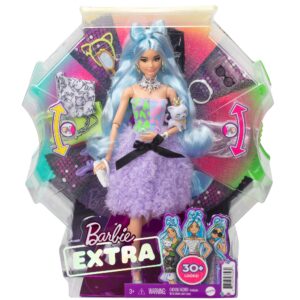 Barbie Extra Doll & Accessories Set with Pet, Mix & Match Pieces for 30+ Looks, Multiple Flexible Joints, Kids 3 Years Old & Up, GYJ69