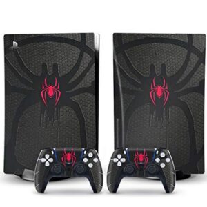 Alexca PS5 Skin for Console and 2 Controllers, PS5 Skin Decal Vinyl Wrap Cover Sticker for Playstation 5 Disc Spider Full Set