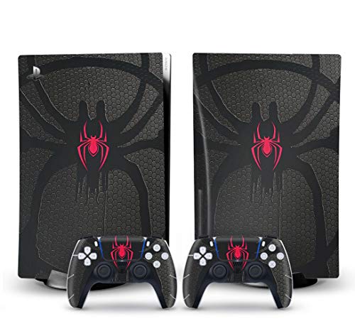 Alexca PS5 Skin for Console and 2 Controllers, PS5 Skin Decal Vinyl Wrap Cover Sticker for Playstation 5 Disc Spider Full Set