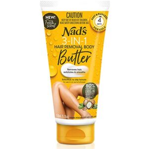 nad's 3n1 hair removal butter, gentle & soothing hair removal cream for women, sensitive depilatory cream for body & legs, suitable for all skin types (21103), 5.1 fl oz (pack of 1)