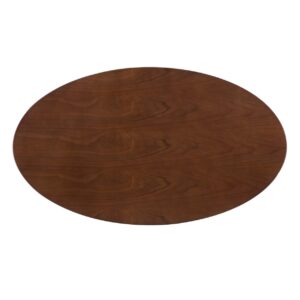 Modway Zinque Oval Wood 48" Dining Table in Gold Walnut