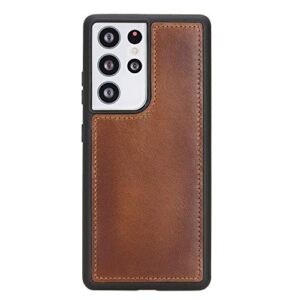 Galaxy S21 Ultra Leather Case, Samsung S21 Ultra 5G 6.8" Bifold Wallet, Magnetic Detachable S21 Ultra Back Cover Supports Wireless Charge