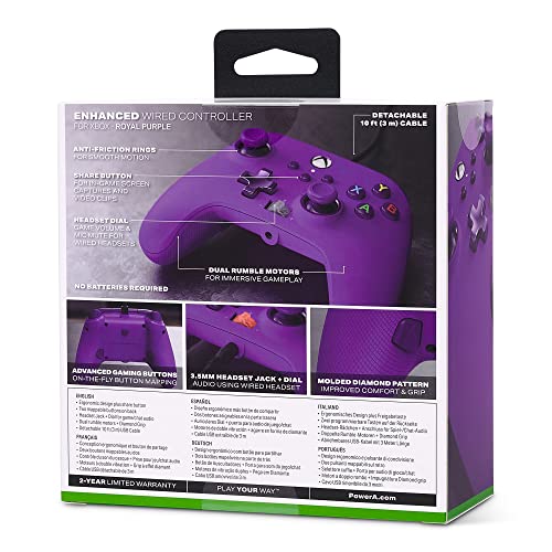 PowerA Enhanced Wired Controller for Xbox Series X|S - Royal Purple