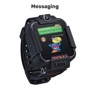 TickTalk 4 Unlocked 4G LTE Kids Smart Watch Phone with GPS Tracker, Combines Video, Voice and Wi-Fi Calling, Messaging, 2X Cameras & Free Streaming Music