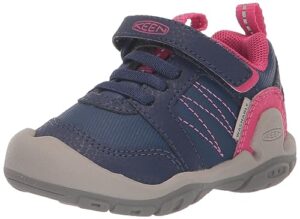 keen unisex child knotch peak closed toe water sandal, blue depths/pink peacock, 3 big kid us