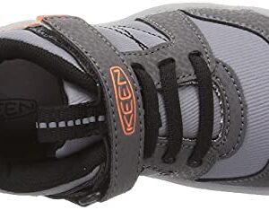 KEEN unisex child Knotch Peak Closed Toe Water Sandal, Magnet/Safety Orange, 9 Little Kid US