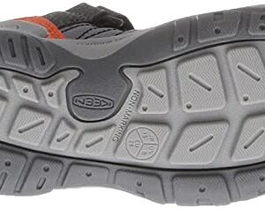 KEEN unisex child Knotch Peak Closed Toe Water Sandal, Magnet/Safety Orange, 9 Little Kid US