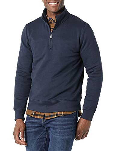 Amazon Essentials Men's Long-sleeve Quarter-zip Fleece Sweatshirt, Navy, Large