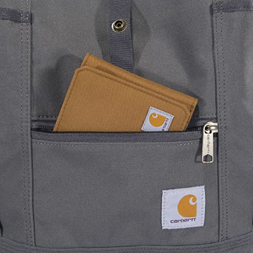 Carhartt Convertible, Durable Tote Bag with Adjustable Backpack Straps and Laptop Sleeve, Gray, One Size