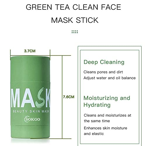 Eliversion Green Tea Purifying Clay Face Mask, Cleansing Mud Mask for Men and Women, Moisturizing Oil Control Shrink Remove Blackheads, Shrink Pores, Improve Skin Tone (Green Tea)