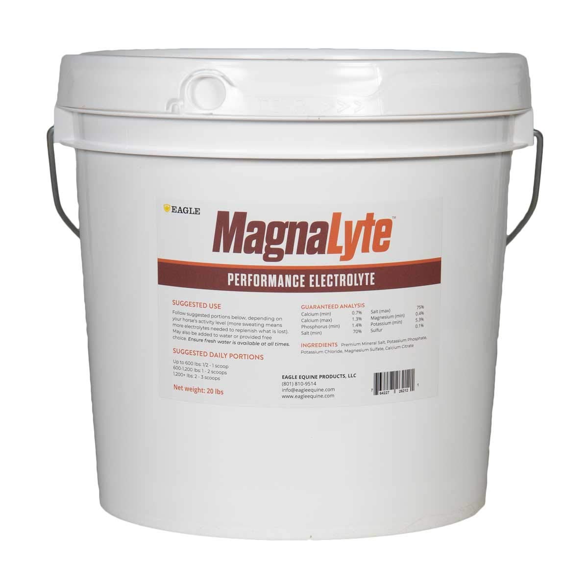 MagnaLyte Loose Salt and Electrolytes for Horses by Eagle Equine | Mineral sea Salt, Trace Minerals, Electrolytes | 20 Pound Bucket