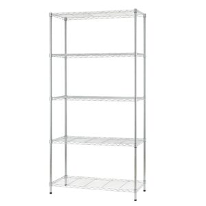 fdw 14" d×36" w×72" h wire shelving unit metal shelf with 5 tier adjustable layer rack commercial strong steel for restaurant garage pantry kitchen，chrome