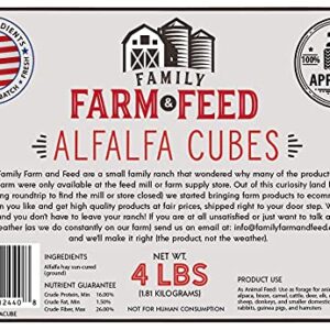 FAMILY FARM AND FEED | Alfalfa Hay Food | Small Pet | Young and Adult | Cubes | 4 Pounds