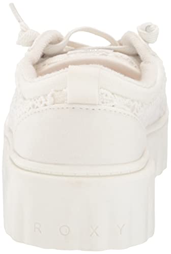 Roxy Women's Sheilahh Slip On Platform Sneaker Shoe, ASH/White, 9