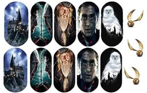 raven claw witchcraft wizard nail decals fantasy nail art kit chamber of secret magic nail decoration kit nail wraps nail art stickers goblet cartoon nail art kit (4)