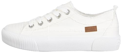 Blowfish Malibu Women's Clay Sneaker, Whtie Smoked 16 Oz Canvas, 7.5