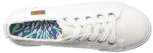 Blowfish Malibu Women's Clay Sneaker, Whtie Smoked 16 Oz Canvas, 7.5