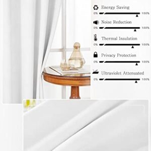 ZHAOFENG White Velvet Curtains 84 inches with Grommet, Blackout Soft Luxury Thick Sunlight Dimming Heat Insulated Privacy Protect Velour Drapes for Living and Dining Room, 2 Panels, W52 x L84 Inches