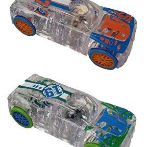 Marble Racers Light Up 1:43 Scale Quick Shot Pull-Back Motor Race Cars - Green & Orange