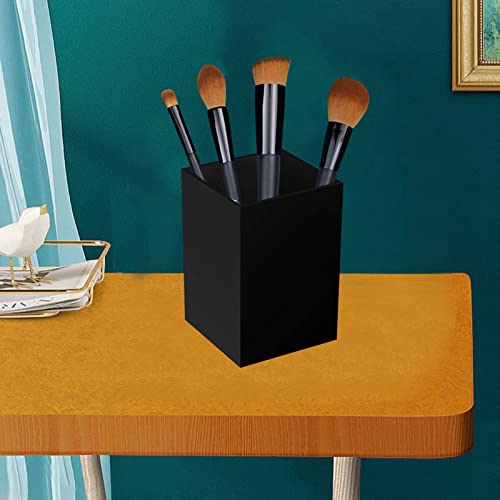 Beitiny Acrylic Pen Holder for Desk, Black Pencil Organizer, Makeup Brush Holder Cup Storage Office Desktop Stationery Organizer