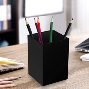 Beitiny Acrylic Pen Holder for Desk, Black Pencil Organizer, Makeup Brush Holder Cup Storage Office Desktop Stationery Organizer