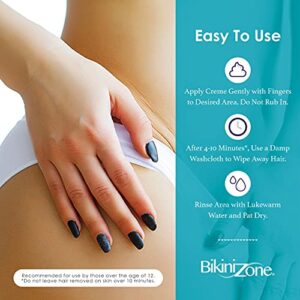 Bikini Zone Crème Hair Remover – Instant Hair Removal in Minutes – Good for Sensitive Skin & Delicate Areas – Lasts Longer than Shaving – Pain Free with Aloe, Chamomile & Green Tea (2 oz) (2)