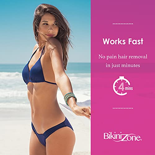 Bikini Zone Crème Hair Remover – Instant Hair Removal in Minutes – Good for Sensitive Skin & Delicate Areas – Lasts Longer than Shaving – Pain Free with Aloe, Chamomile & Green Tea (2 oz) (2)