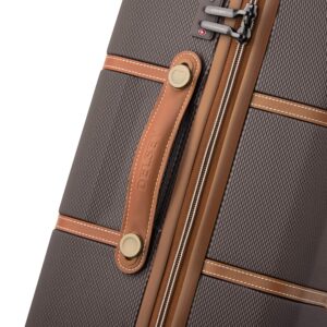 DELSEY Paris Chatelet Air Hardside Luggage, Spinner Wheels, Chocolate Brown, Checked-Medium 24 Inch