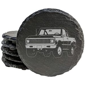 1971 chevy k5 blazer coasters - round slate - set of 4