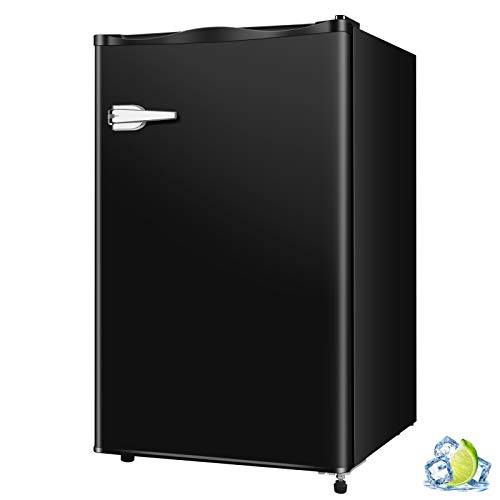 R.W.FLAME Upright Compact Freezer 2.3 Cu.ft, Freestanding Mini Freezer with Removable Shelf, Single Door, Adjustable Temperature Control, for Home, Office, Apartment (Black)