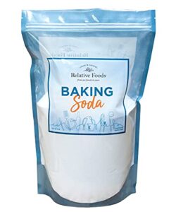 relative foods baking soda (5lbs) for cooking, cleaning, & more - gluten free sodium bicarbonate baking mix w/no preservatives - aluminum free pure bulk baking soda for baking