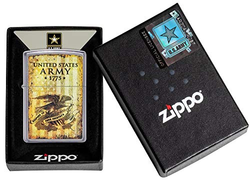 Zippo U.S. Army 1775 Street Chrome Pocket Lighter