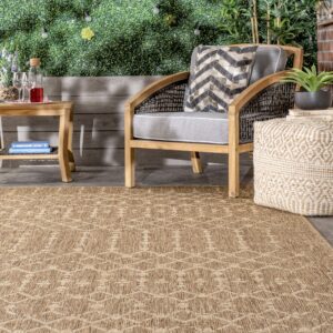 nuLOOM Grayson Moroccan Trellis Indoor/Outdoor Area Rug, 5x8, Beige