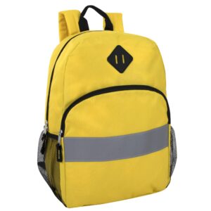 trail maker kids reflective backpack for school, colorful backpack with reflector strips, side pocket, padded straps