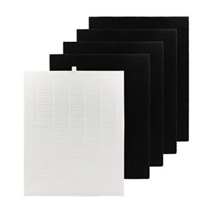 reinlichkeit 115115 replacement filter a for winx c535, 5300, 6300, 5300-2, p300 plasma wave, true hepa filters plus 4-pack carbon pre-filters